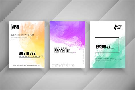Abstract Colorful Watercolor Business Brochure Template Set 281167 Vector Art At Vecteezy