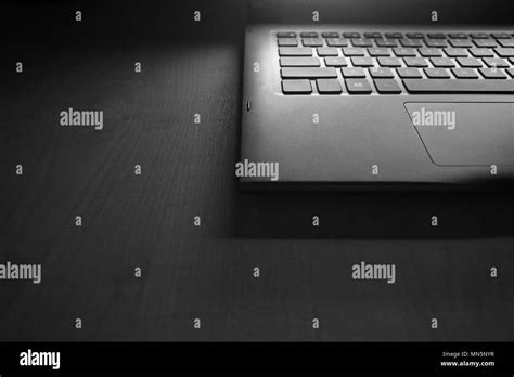 The Computer In Dark Environment Stock Photo Alamy