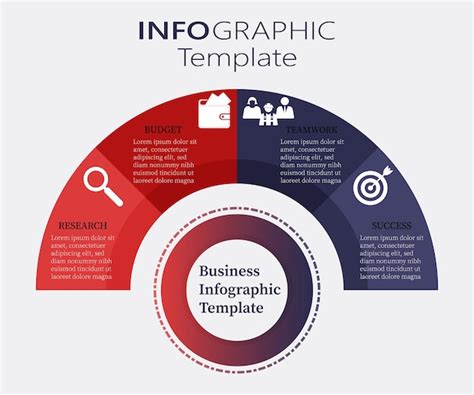 Premium Vector Buniness Infographic Template Four Work Process Half Circle Advertising Pie