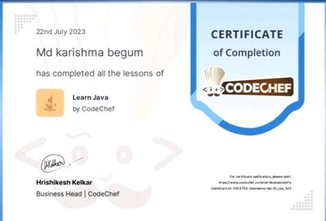 Karishma Begum Md On Linkedin Codechef Javaprogramming