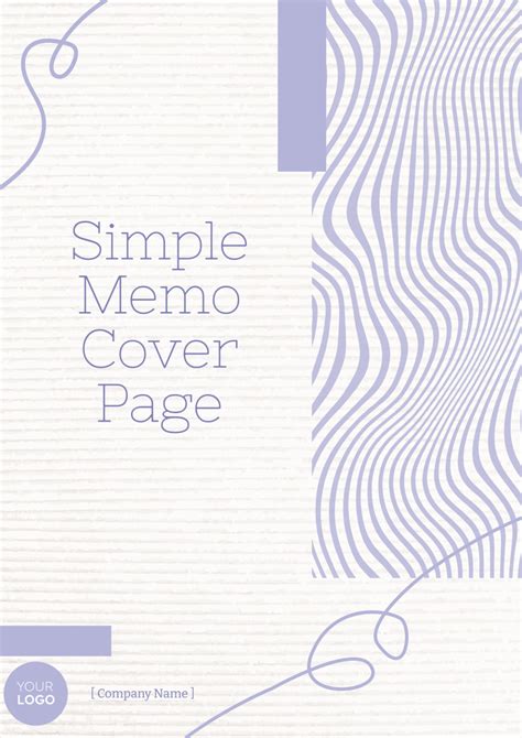 Simple Memo Cover Page Template Edit Online Download Example