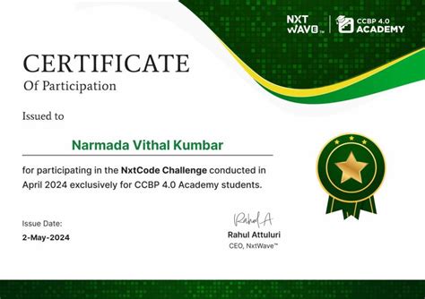 Narmada Vithal Kumbar On Linkedin Nxtcode Nxtwave Nxtwaveacademy