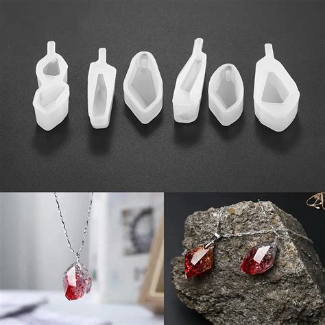 크리스탈 에폭시 펜던트 실리콘 몰드 귀걸이 목걸이 펜던트 에폭시 수지 몰드 Diy 쥬얼리 제작 결과 도구점토 몰드
