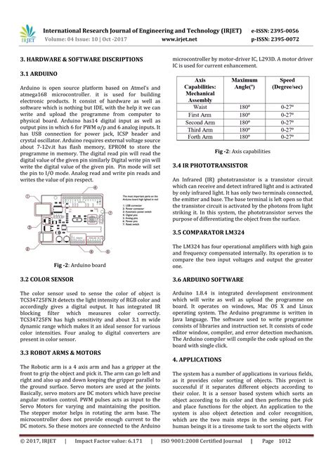 Color Sorting Robotic Arm Pdf