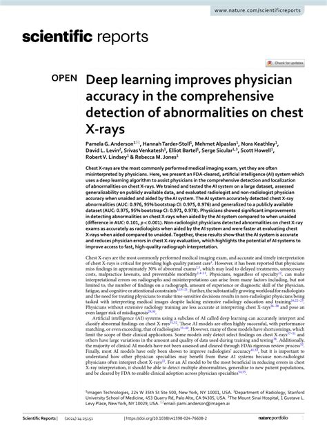 Pdf Deep Learning Improves Physician Accuracy In The Comprehensive Detection Of Abnormalities