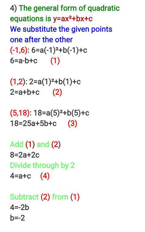 Module 10 Review Of The Course Unit 7 Determining The Equations Of Quadratic Functions In This
