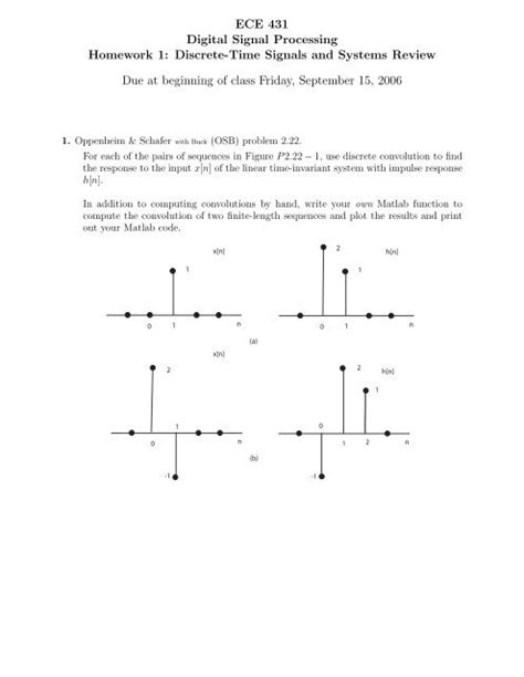 Ece 431 Digital Signal Processing Homework 1 Discrete Time