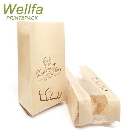 Custom Printed Food Packaging Bread Packaging Kraft Paper Bread Packing