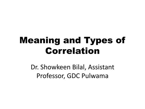 Meaning And Types Of Correlation Pptx