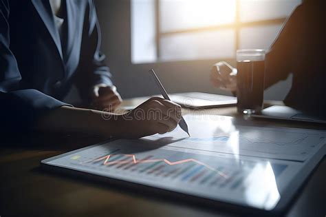 Business People Meeting Using Calculator Chart Paper For Analysis