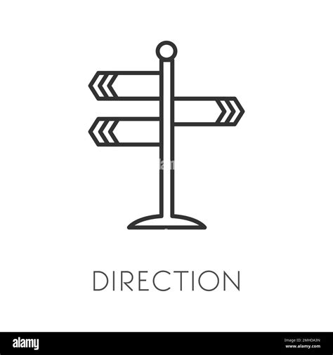 Crossroad Or Intersection Direction Pointer Isolated Outline Icon Stock Vector Image And Art Alamy