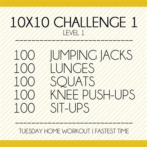 10x10 Challenge Ultimate Workout Plan