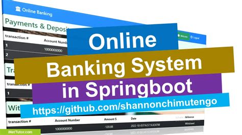 Online Banking System In Springboot INetTutor