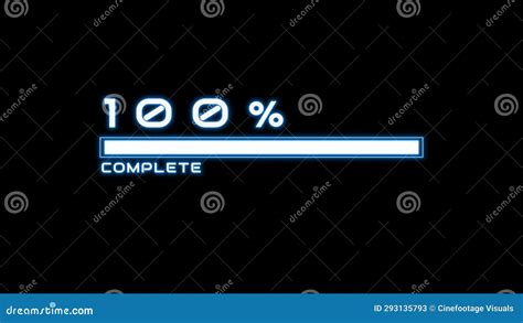 technological hud progress bar with percentage overlay stock