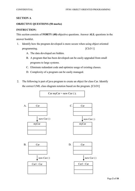 Final Paper Fp301 Object Oriented Programming Pdf