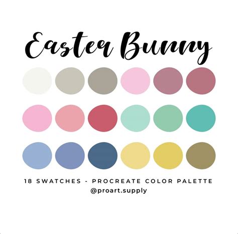 Easter Bunny Procreate Color Palette Hex Codes Download Now Etsy