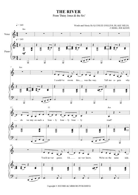 The River Arr S Carlile Sheet Music Daisy Jones And The Six