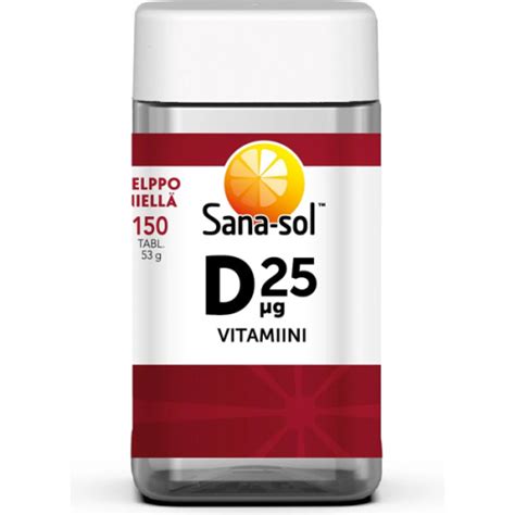 Мультивитамины и иммунитет Sana Sol D Vitamiini 25æg 150tabl 5702071381266