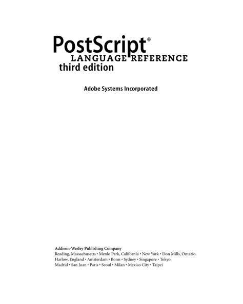 Postscript Language Reference Third Edition Docslib