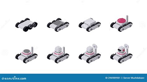 Step By Step Instructions For Assembling A Gray Robot On Wheels Vector Stock Illustration