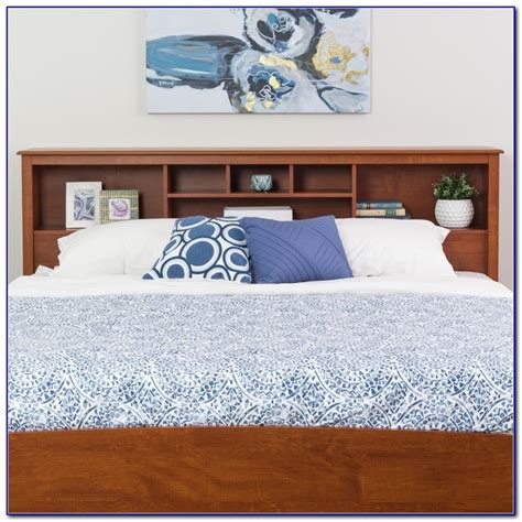 King Storage Bed With Bookcase Headboard Beds Home Design Ideas