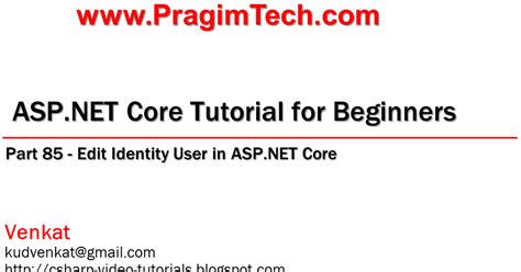 Sql Server Net And C Video Tutorial Edit Identity User In Core Slides