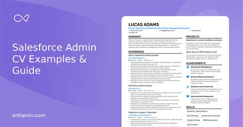 Salesforce Admin Cv Examples And Guide For 2025