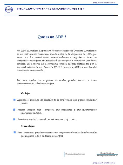 Qué Es Un Adr Y Su Funcionamiento Pdf
