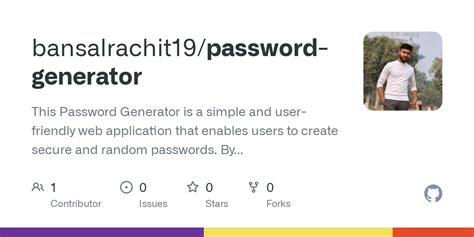 Github Bansalrachit19password Generator This Password Generator Is