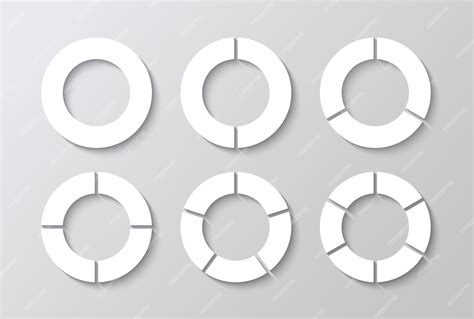 Premium Vector Piechart With Segments And Slices Round Chart Circular Structure Graph Circle