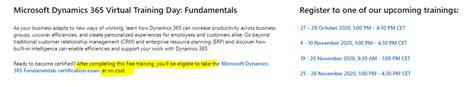 Free Certification And Training For Microsoft Dynamics 365 And Azure 2020