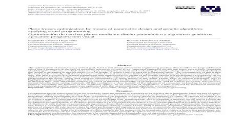 Plane Trusses Optimization By Means Of Parametric Design · Nes