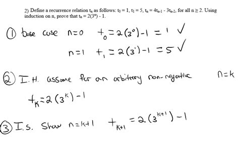 Solved 2 Define A Recurrence Relation Tn As Follows To 1
