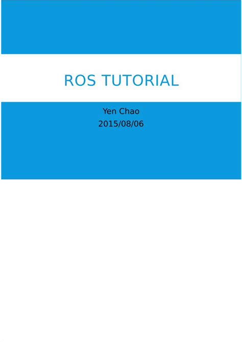 Pdf Ros Introductory Tutorial Dokumentips