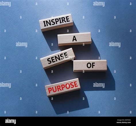Purpose Symbol Wooden Blocks With Words Inspire A Sense Of Purpose Beautiful Grey Background