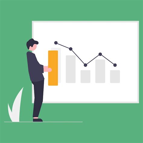 Premium Vector A Man Stands In Front Of A Chart That Saysgraphon It