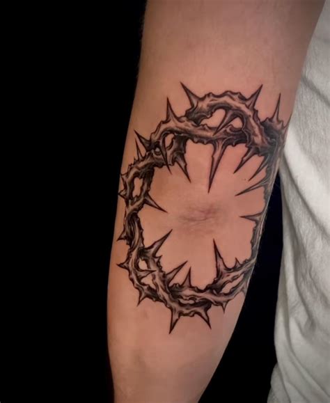 Crown Of Thorns Elbow Tattoo
