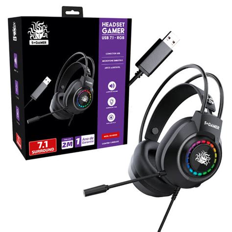 Fone Headset Gamer 71 Led Rgb Mic Usb Ajustável Cabo 2 Mt Leroy Merlin