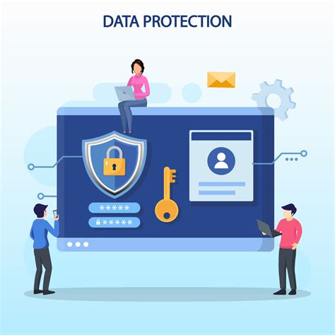 Data Protection Concept Data Security And Privacy And Internet Security Flat Vector