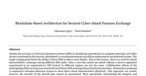 Blockchain Based Architecture For Secured Cyber Attack Features