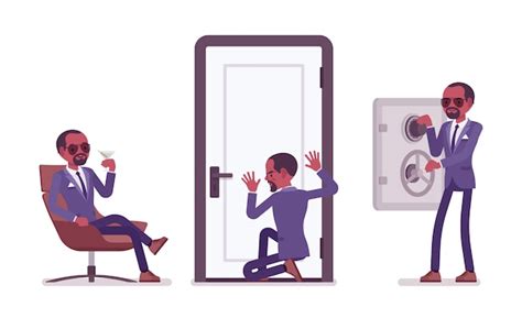 비밀 요원 남자와 여자 스파이 프리미엄 벡터