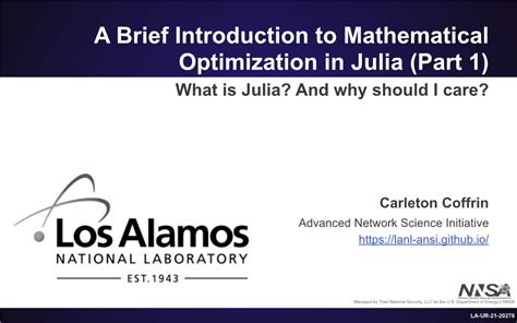 A Brief Introduction To Mathematical Optimization In Julia Part 1 What Is Julia And Why