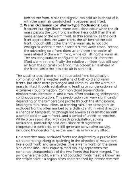 Occluded Fronts Earth Science Reading And Writing Worksheet 100 Editable