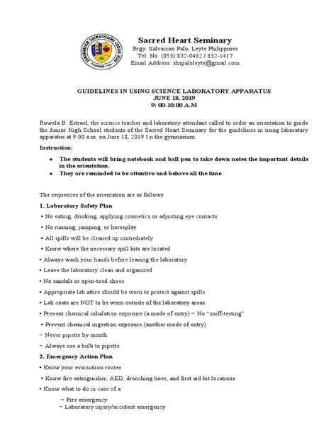 Guidelines For Laboratory Pdf Laboratories Emergency