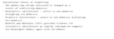 Cognitive Psychology Theories Of Forgetting Presentation In A Level And Ib Psychology