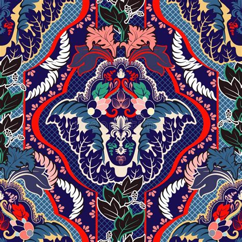 Vintage Indian Seamless Pattern Stock Vector Illustration Of Leaf