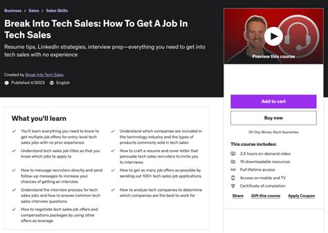 Courses Break Into Tech Sales