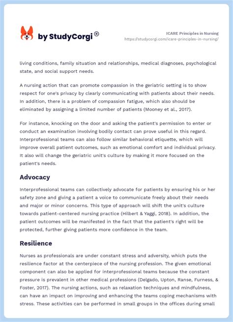 Icare Principles In Nursing Free Essay Example