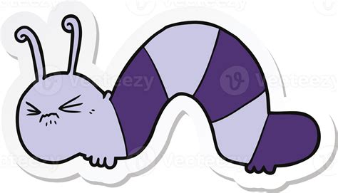 Sticker Of A Cartoon Angry Caterpillar 45002002 Png