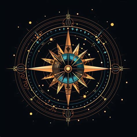 Premium Photo Neon Design Of Compass Logo With Map And Navigation